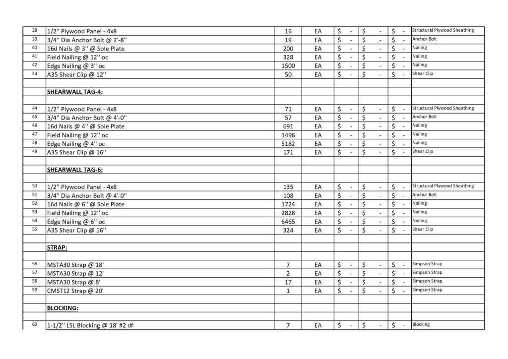 Samples - Millennium Estimating